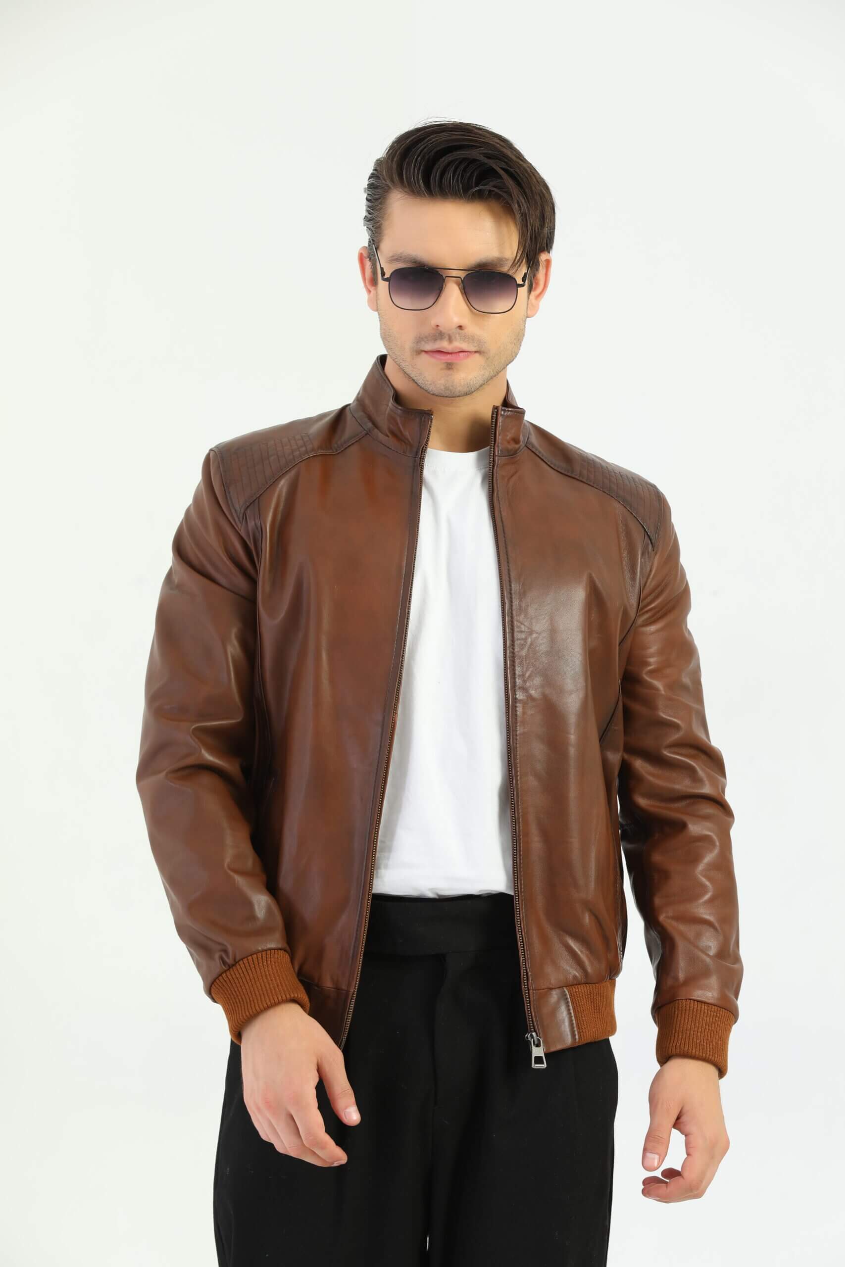 Buy Dublin Men's Brown Genuine Leather Jacket – Timeless Pakistan Style ...